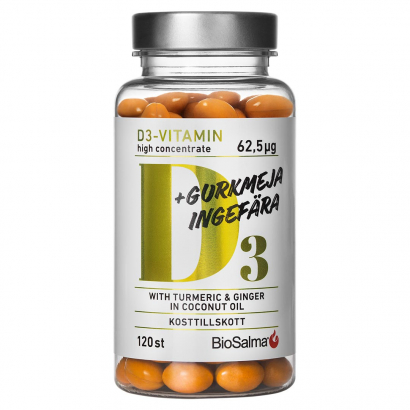Osta BioSalma D3 + Gurkmeja & Ingefära 120 caps | Hintatakuu & Ilmainen ...
